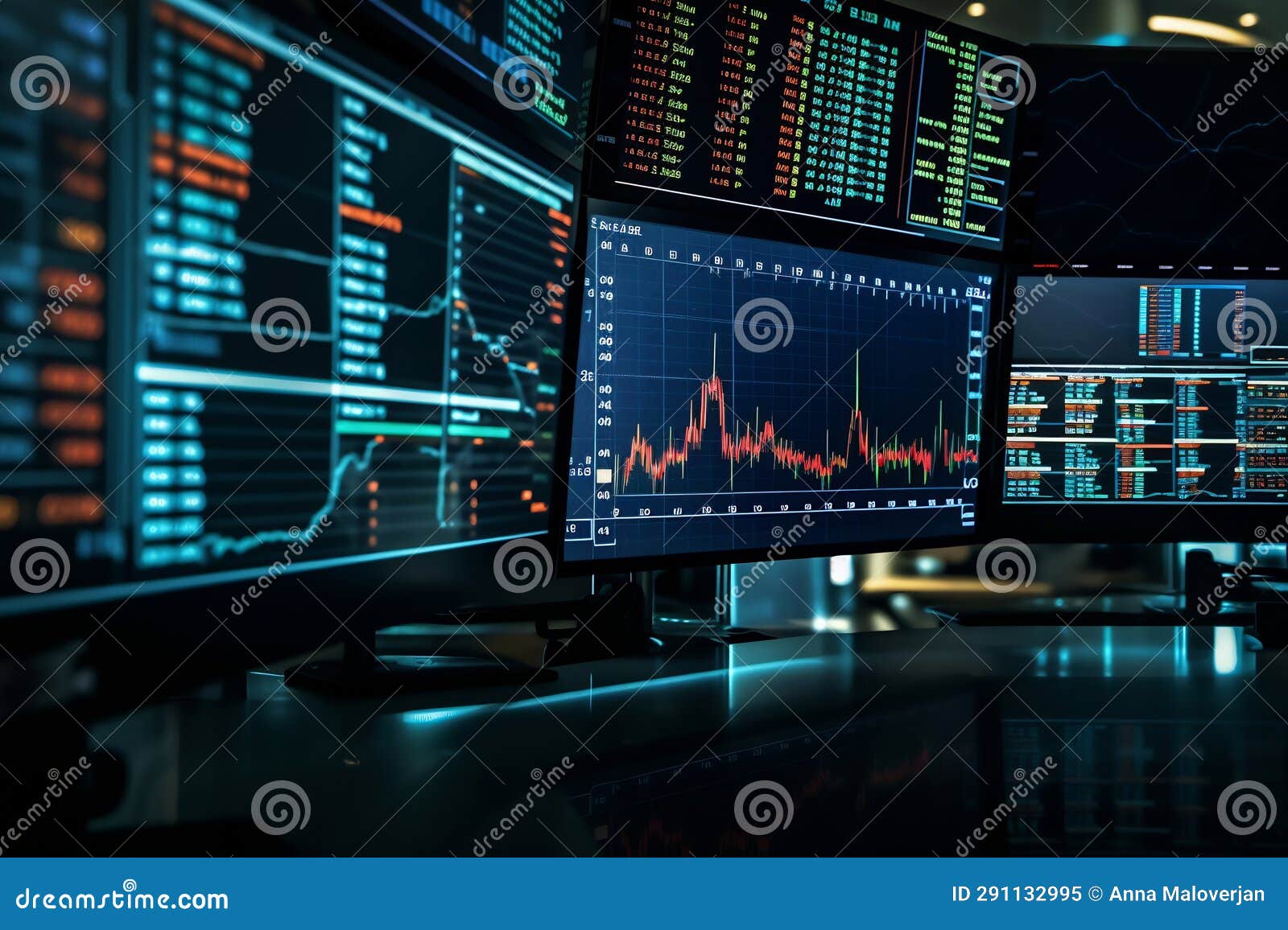 Display of Stock Market Quotes on the Computer Monitors Stock Image ...