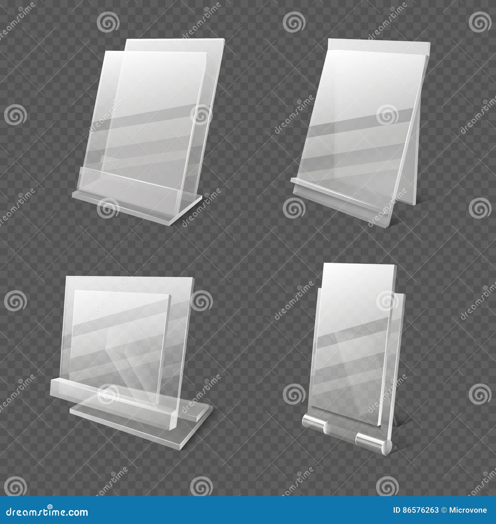 Display Tables, Transparent Plastic Sheets, Information Holders Vector ...
