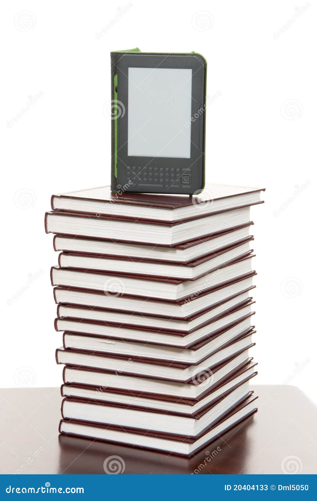 Display Tablet Over Stack of Books Stock Image - Image of close ...