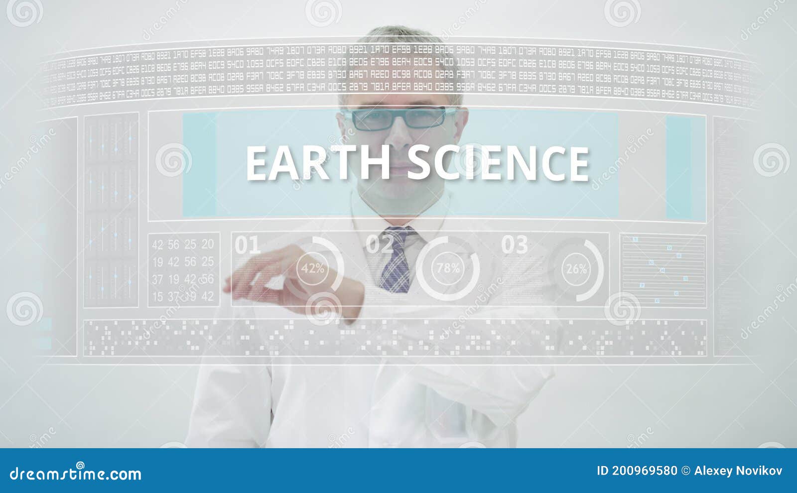Screen with EARTH SCIENCE Text in Front of a Scientist Stock Footage ...