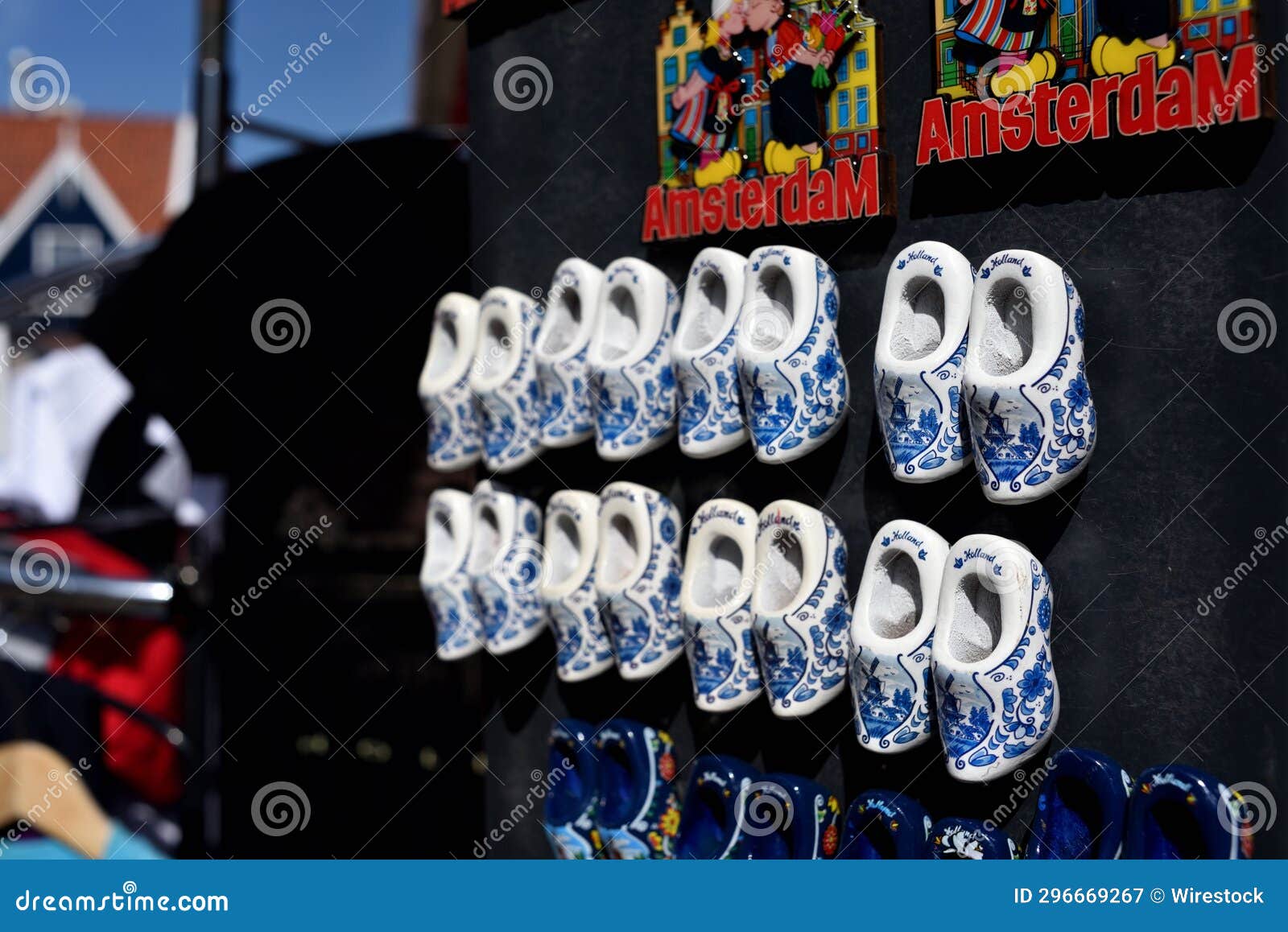 Display of Traditional Dutch Clogs Arranged on a Wall Stock Image ...