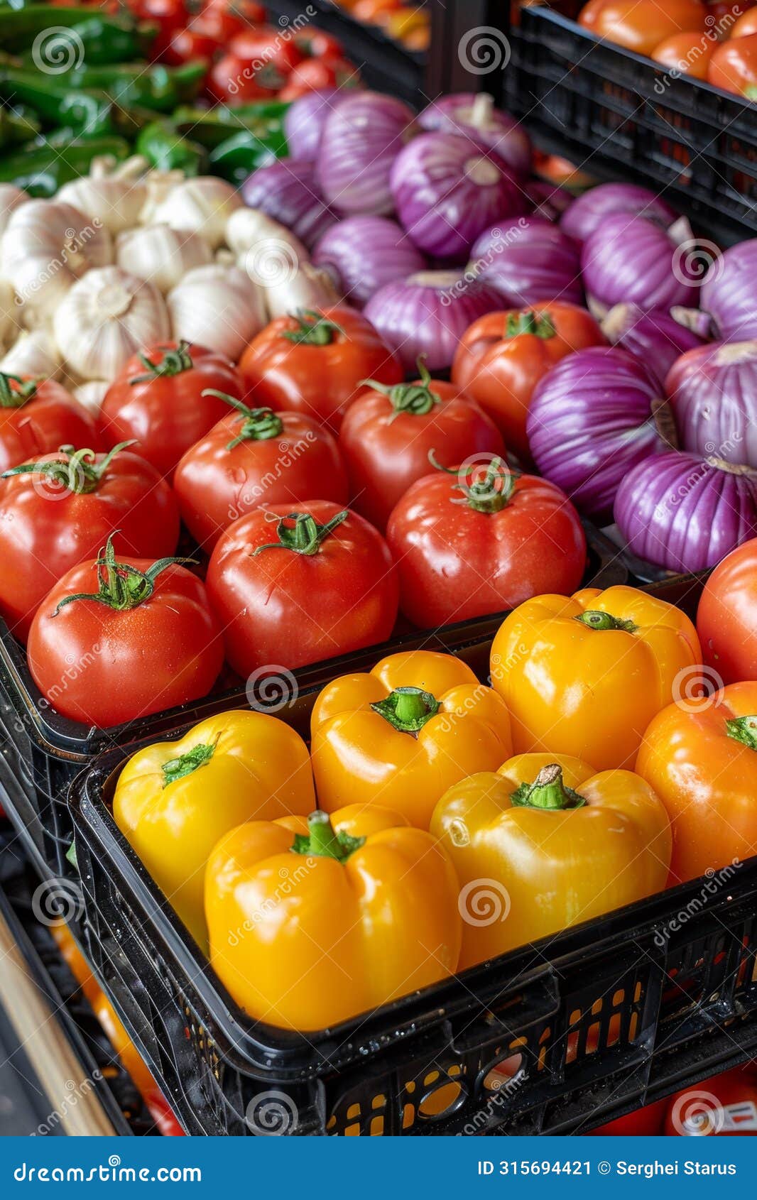 A Display of a Variety of Vegetables in Baskets on the Shelf, AI Stock ...