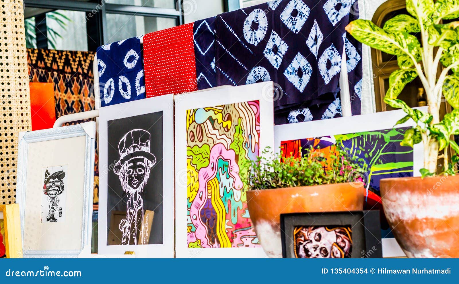 Display of Various Art Work Editorial Stock Image - Image of studio ...