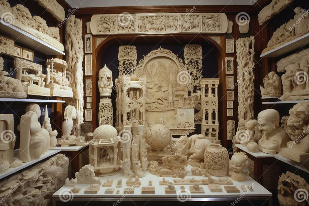 Display of Various Materials for Sculpture and Carving, with Examples ...