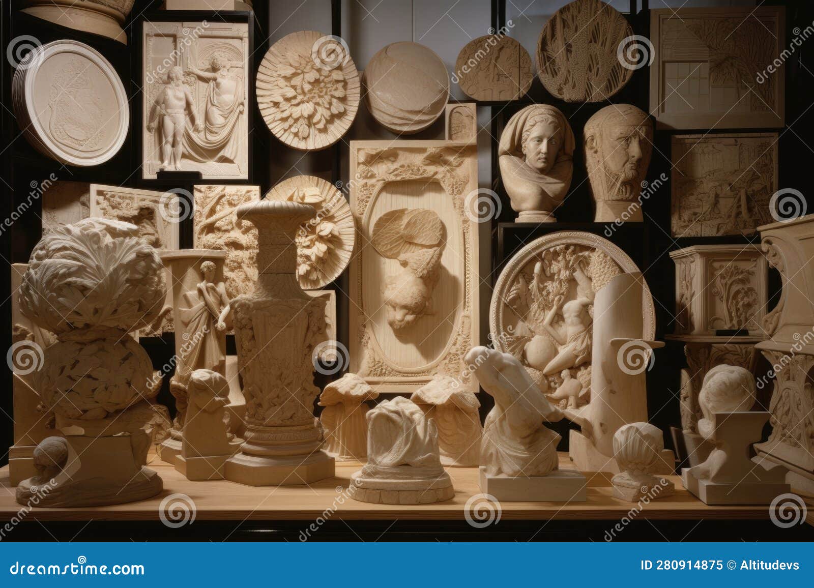 Display of Various Materials for Sculpture and Carving, with Examples ...