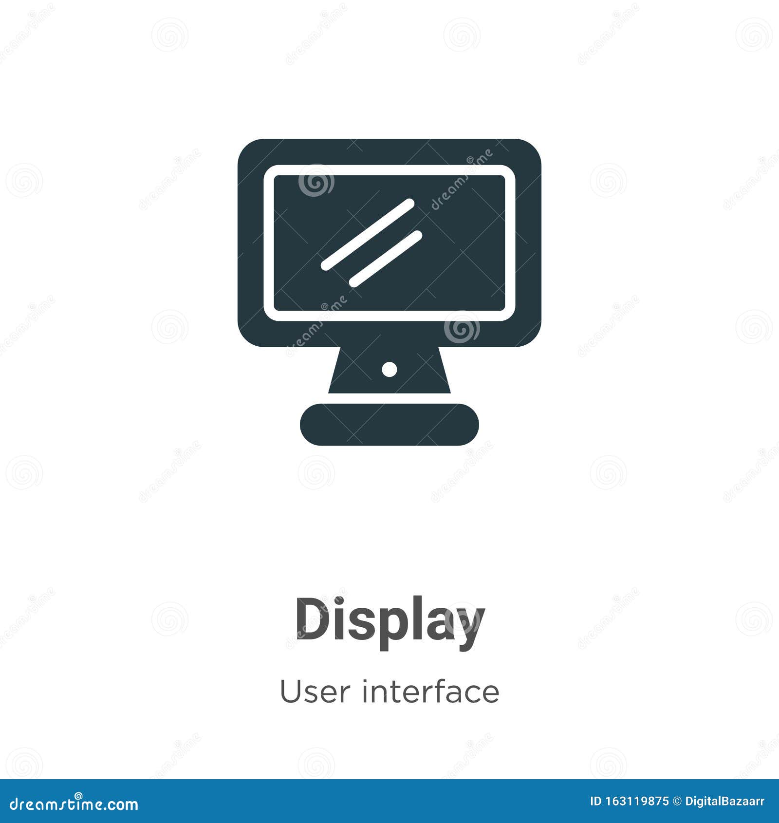 Display Vector Icon on White Background. Flat Vector Display Icon ...