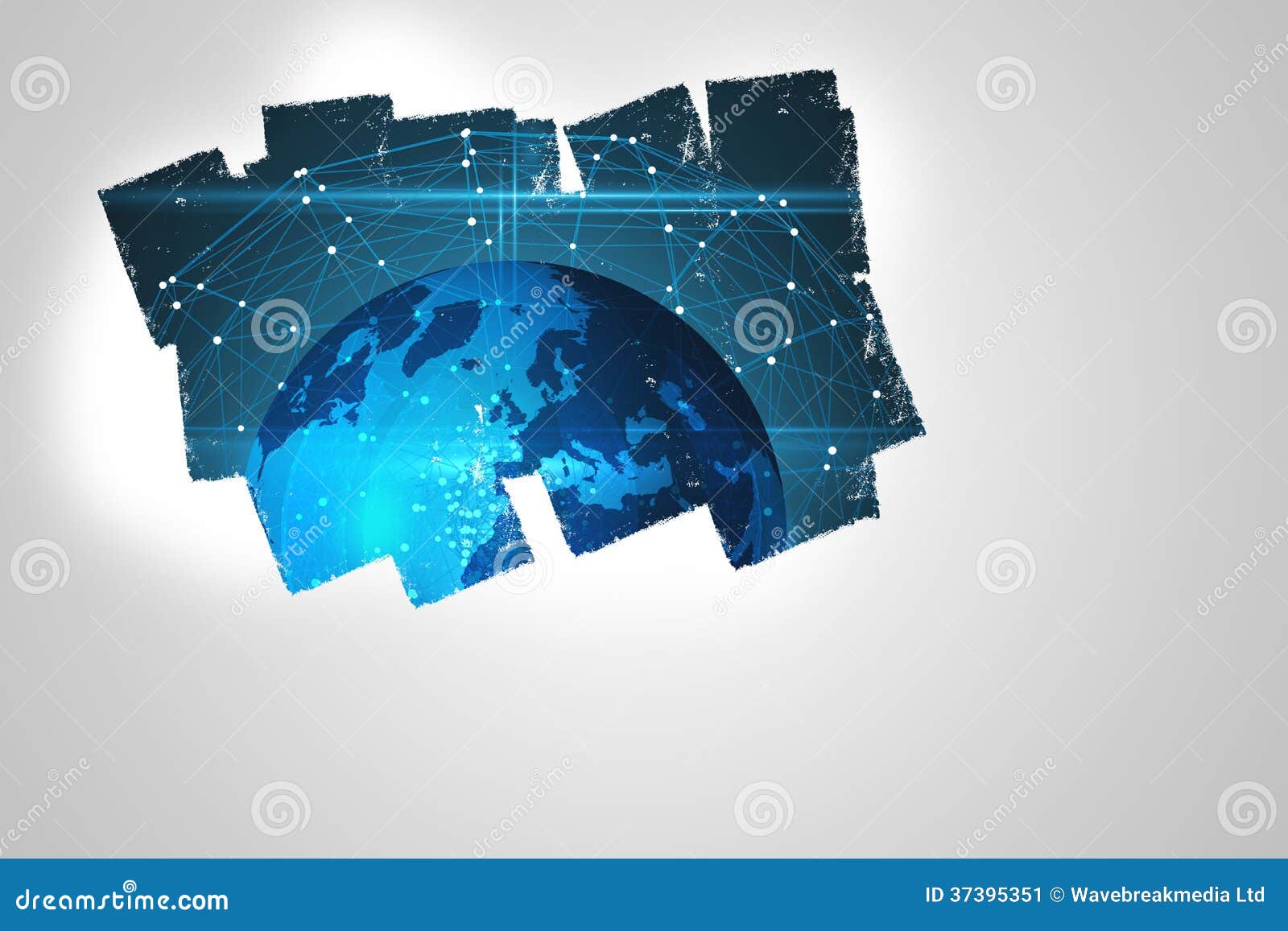 Display on Wall Showing Earth Graphic Stock Illustration - Illustration ...