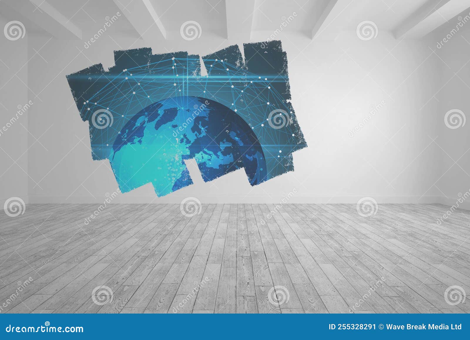 Display on Wall Showing Global Graphic Stock Illustration ...