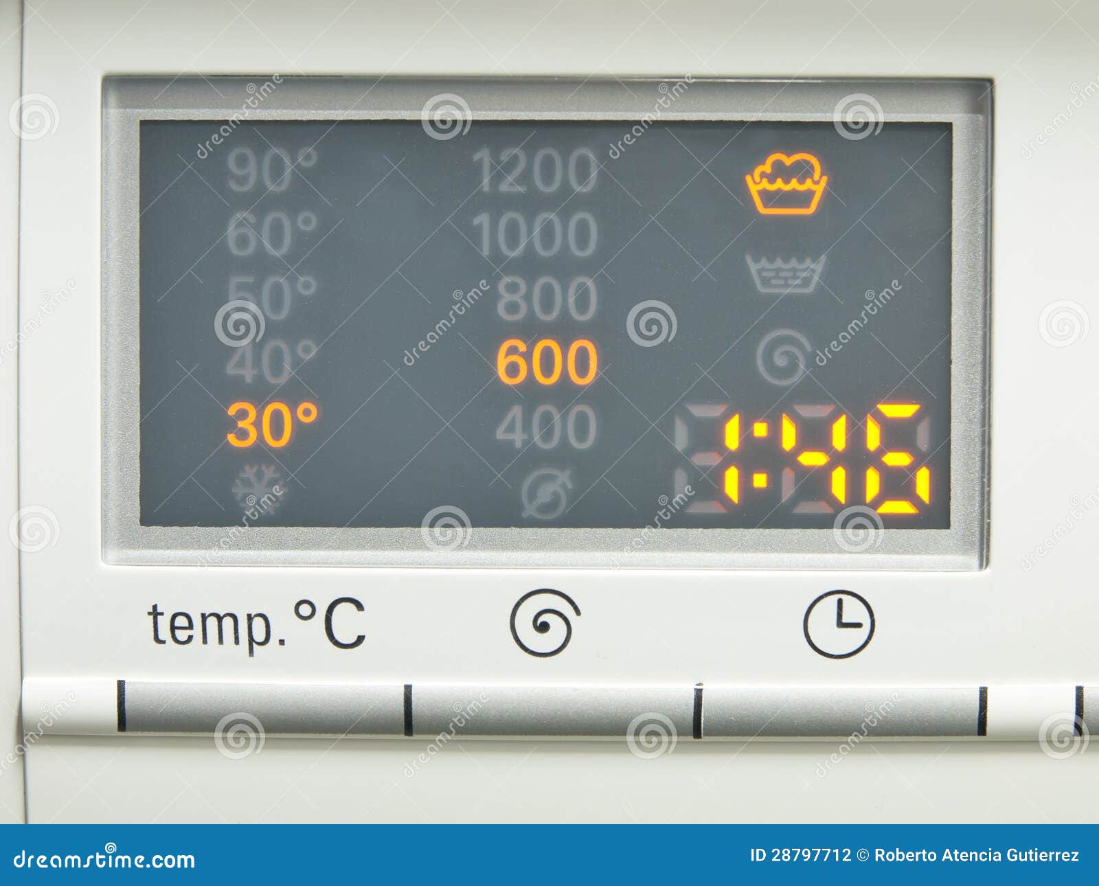 Display Washing Machine. Macro Photo Part of Modern Home Washing Stock ...