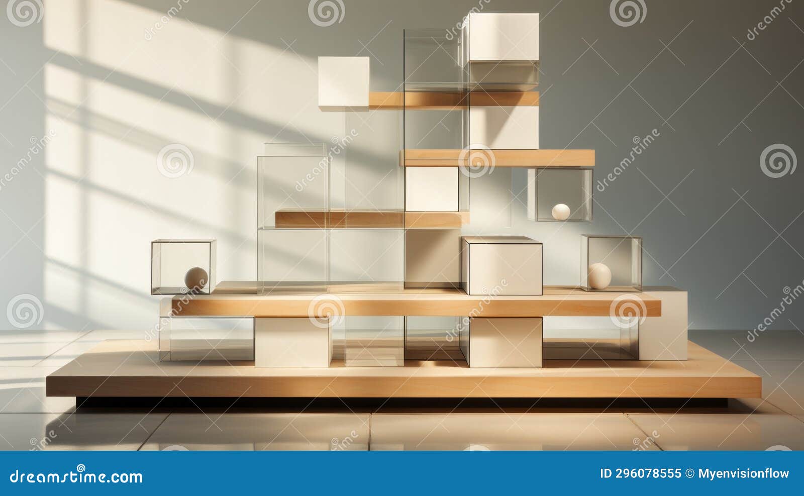 A Display of White and Clear Boxes Stock Illustration - Illustration of ...