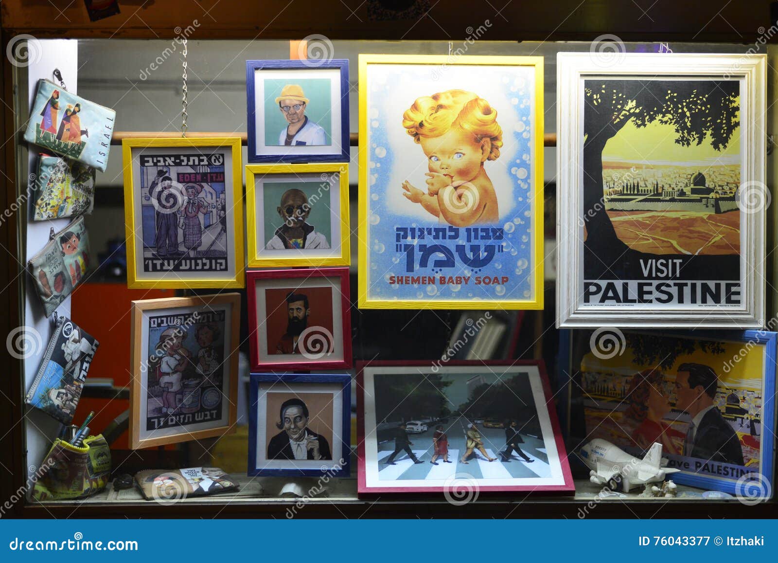 Display Window of an Old Poster in Tel Aviv, Israel Editorial ...