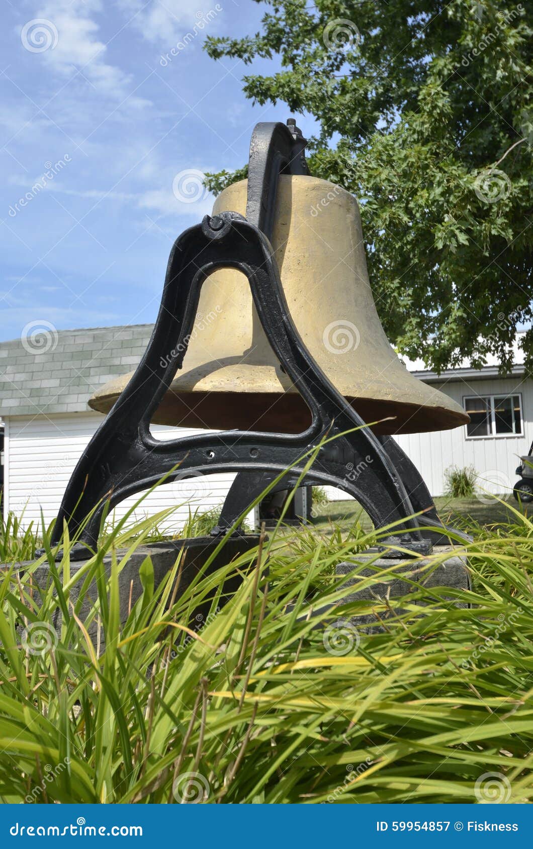 Displayed church bell stock image. Image of outside, bell - 59954857
