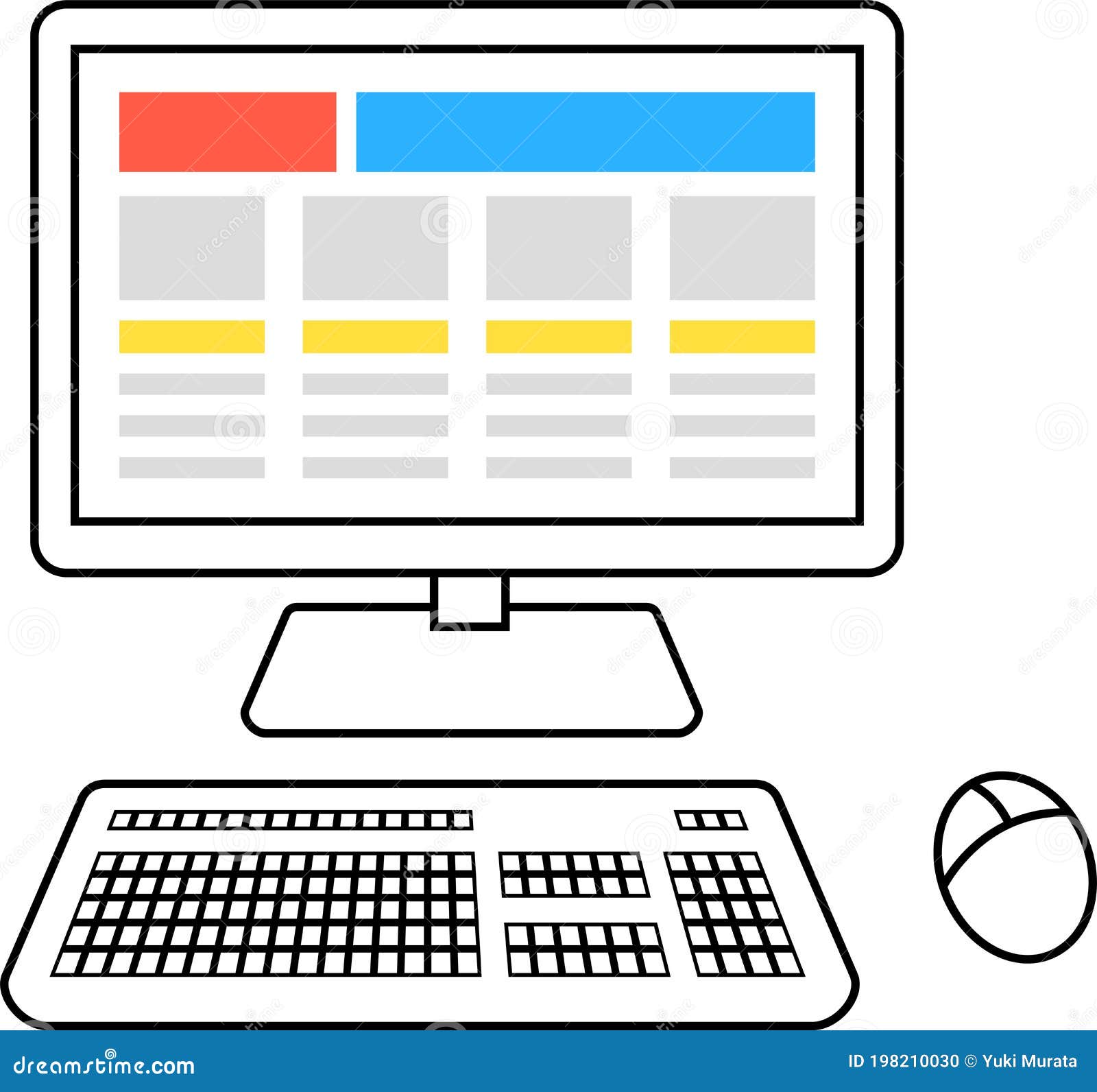 Displayed Desktop PC Illustration Stock Vector - Illustration of ...