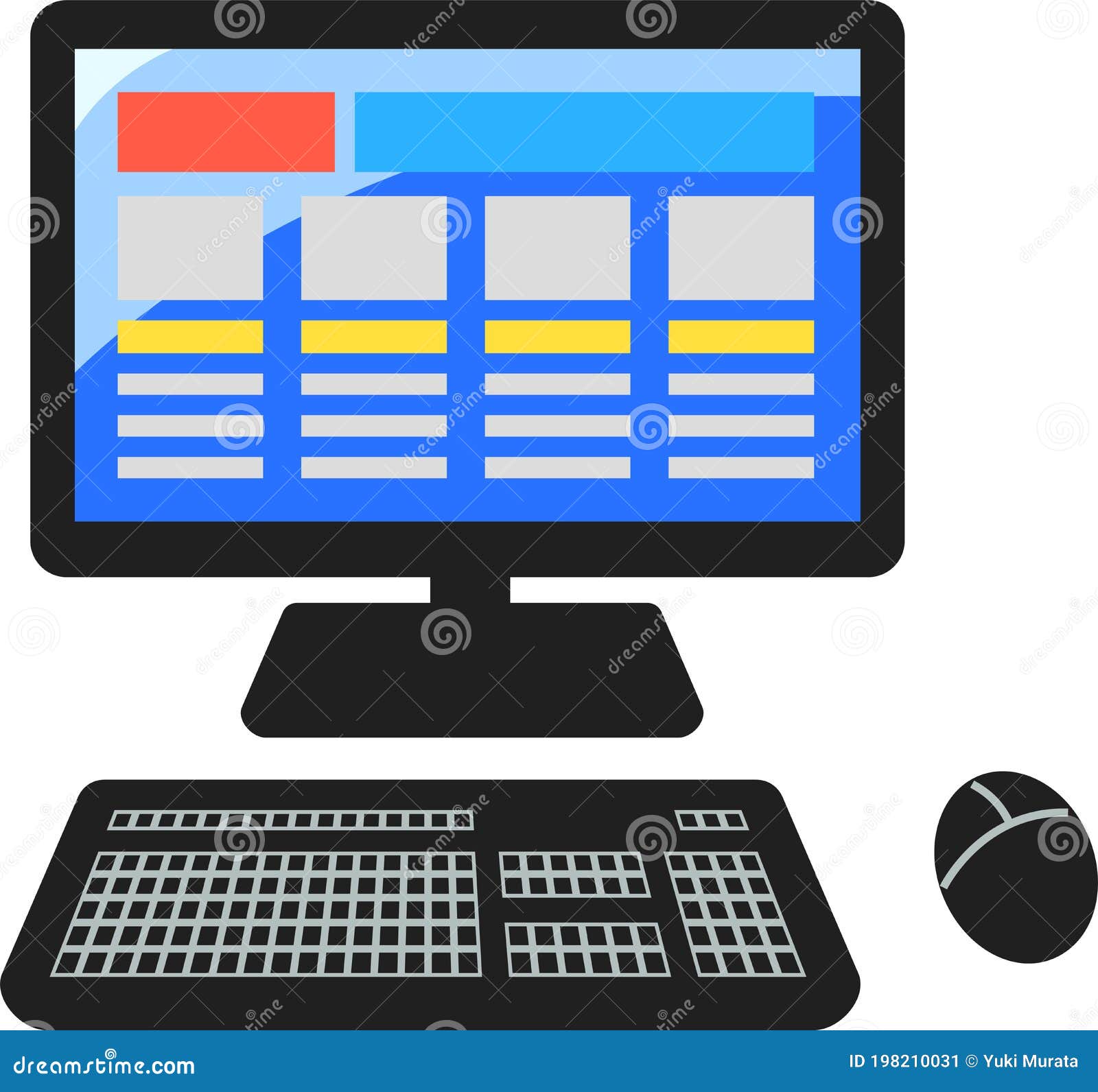 Displayed Desktop PC Illustration Stock Vector - Illustration of ...