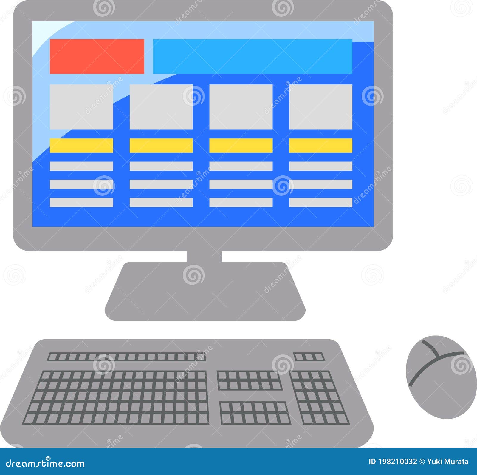 Displayed Desktop PC Illustration Stock Vector - Illustration of ...