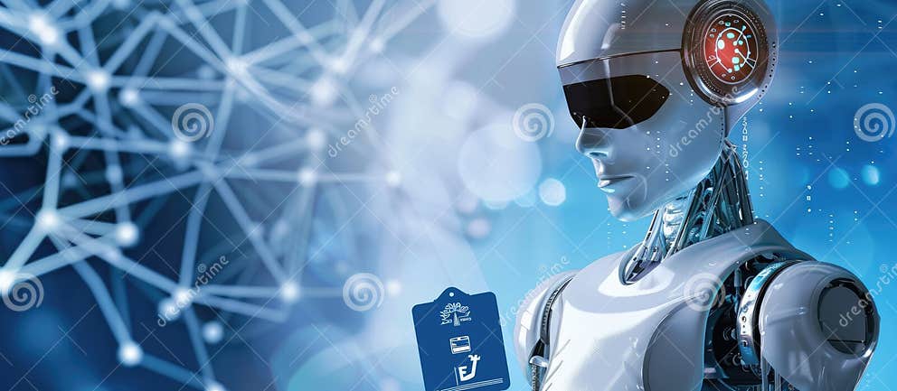 Displayed on Its Digital Screen, the Advanced Robot Features a Security ...