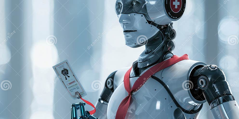 Displayed on Its Digital Screen, the Advanced Robot Features a Security ...