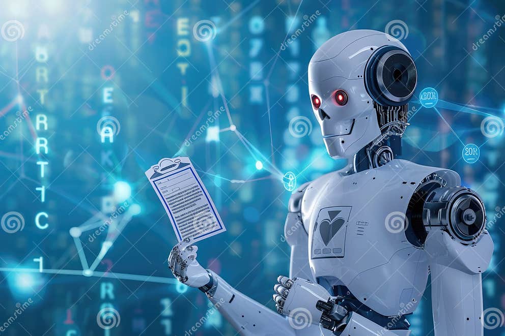 Displayed on Its Digital Screen, the Advanced Robot Features a Security ...