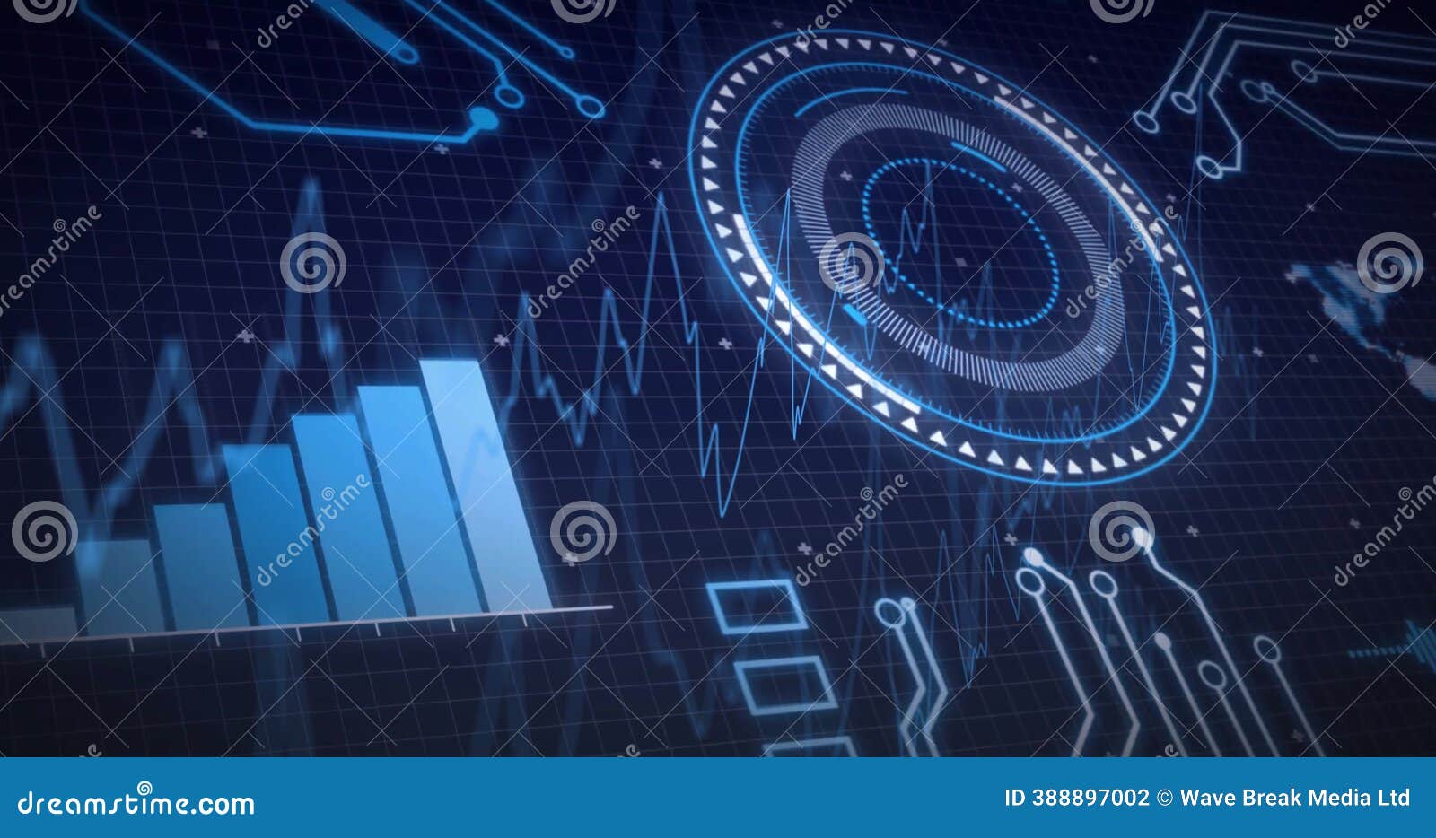 Digital Dashboard With Various Data Visualizations, Including Bar ...