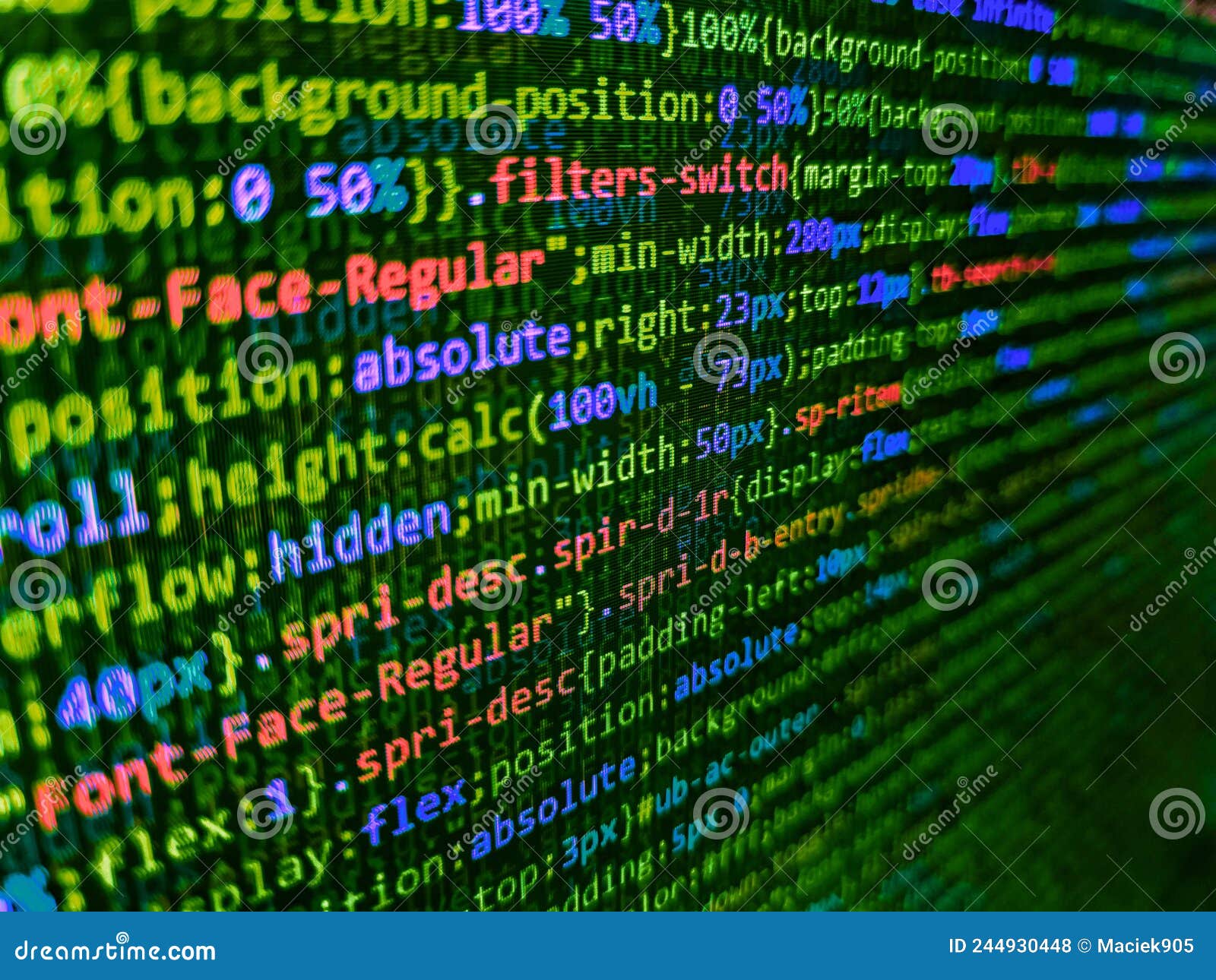 Displaying Program Code on Computer. Big Data Storage and Cloud Computing Representation. Big ...