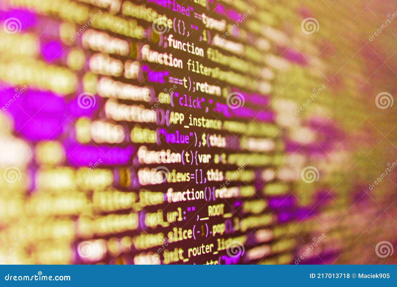 Displaying Program Code On Computer Css3 Code On A Colorful Background Javascript Functions