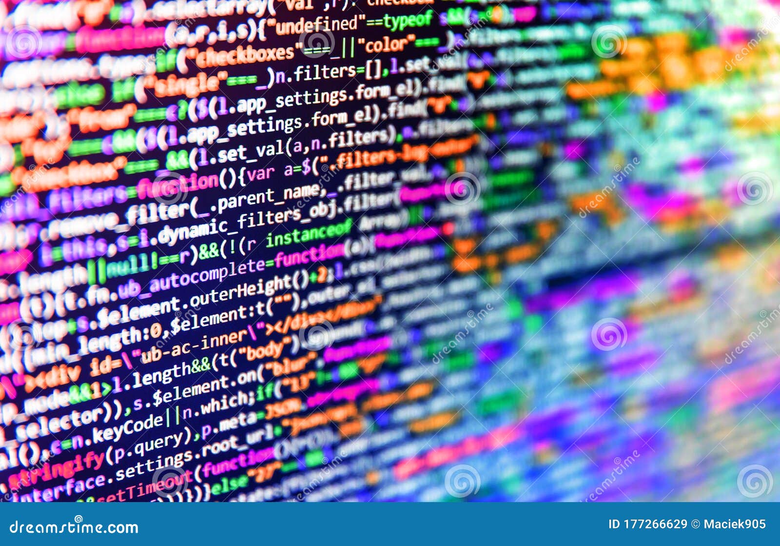 Displaying Program Code On Computer Javascript Code In Bracket Software Stock Image Image Of