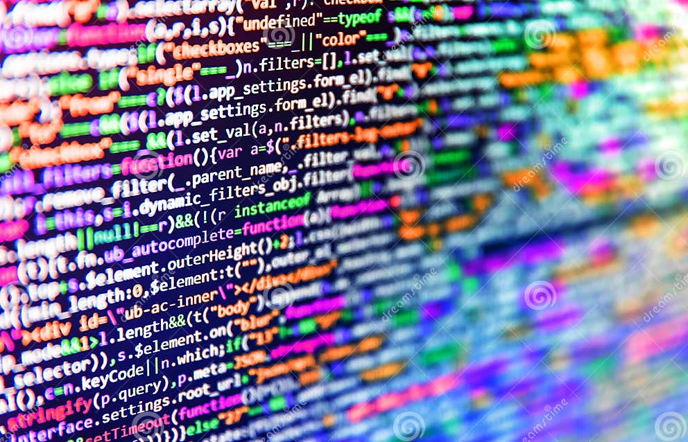 Displaying Program Code On Computer Javascript Code In Bracket 0587