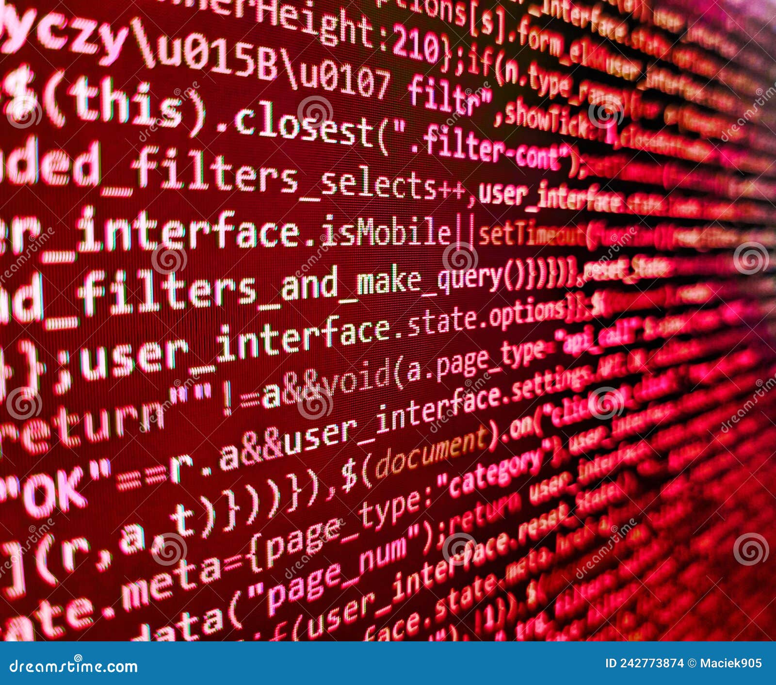 Displaying Program Code On Computer Computer Programming Source Code Digital Technology On