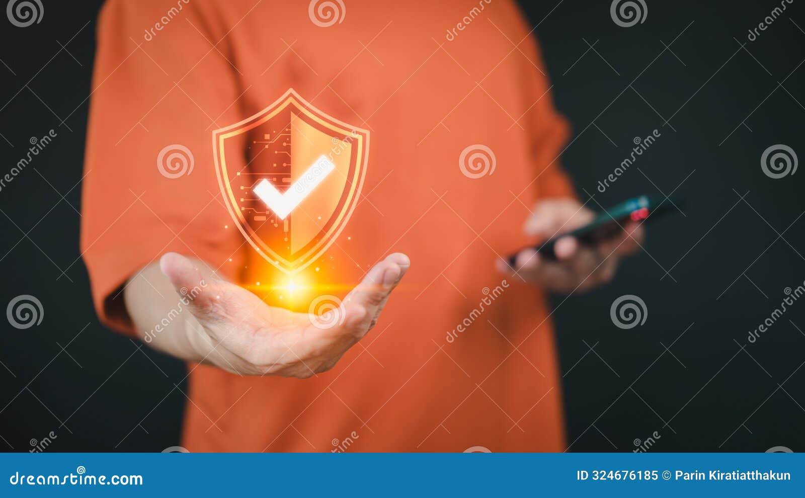 Displaying on a Virtual Screen, User Showcases Identity Proofing Icon ...