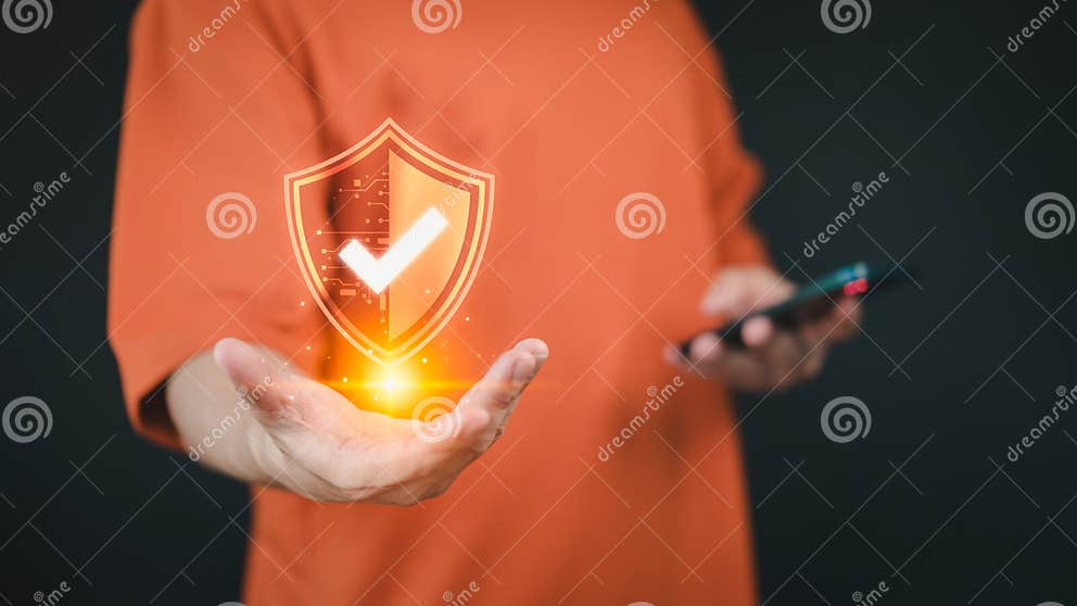 Displaying on a Virtual Screen, User Showcases Identity Proofing Icon ...