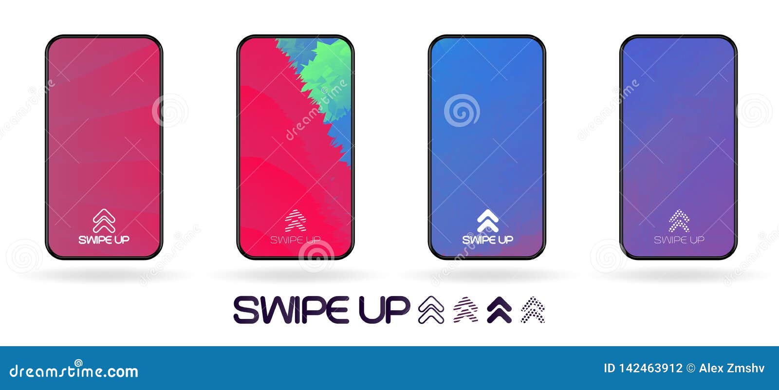 Abstract Swipe Up Page Mobile Template Vector Stock Vector ...