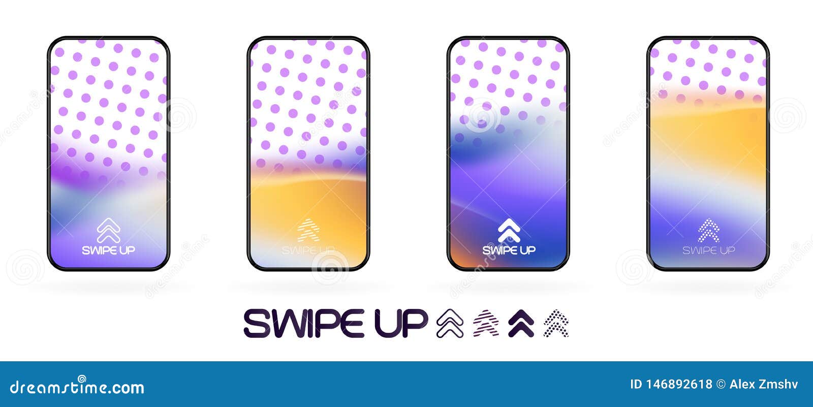 Swipe Up Template with Abstract Backdrop Vector Stock Vector ...