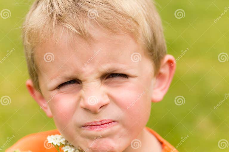 Displeased Young Boy stock photo. Image of scowl, attractive - 26812488