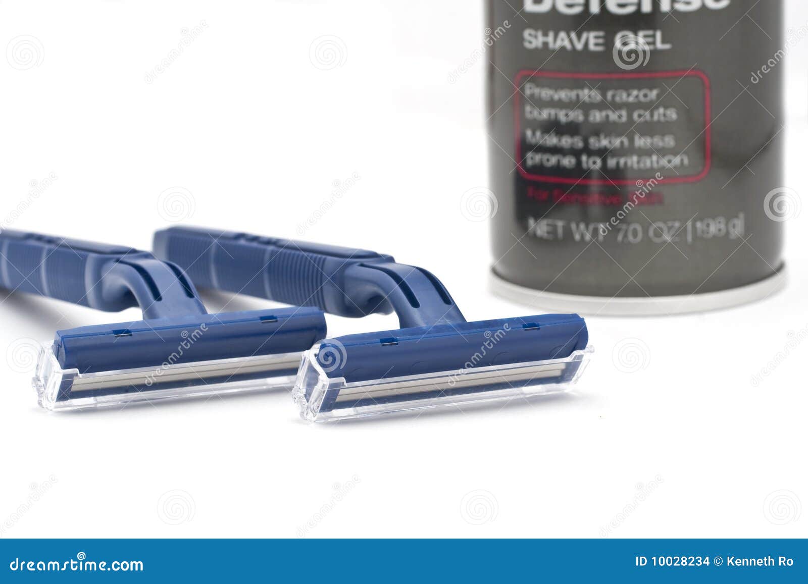 Disposable Blue Razors with Shave Gel Stock Photo - Image of male ...