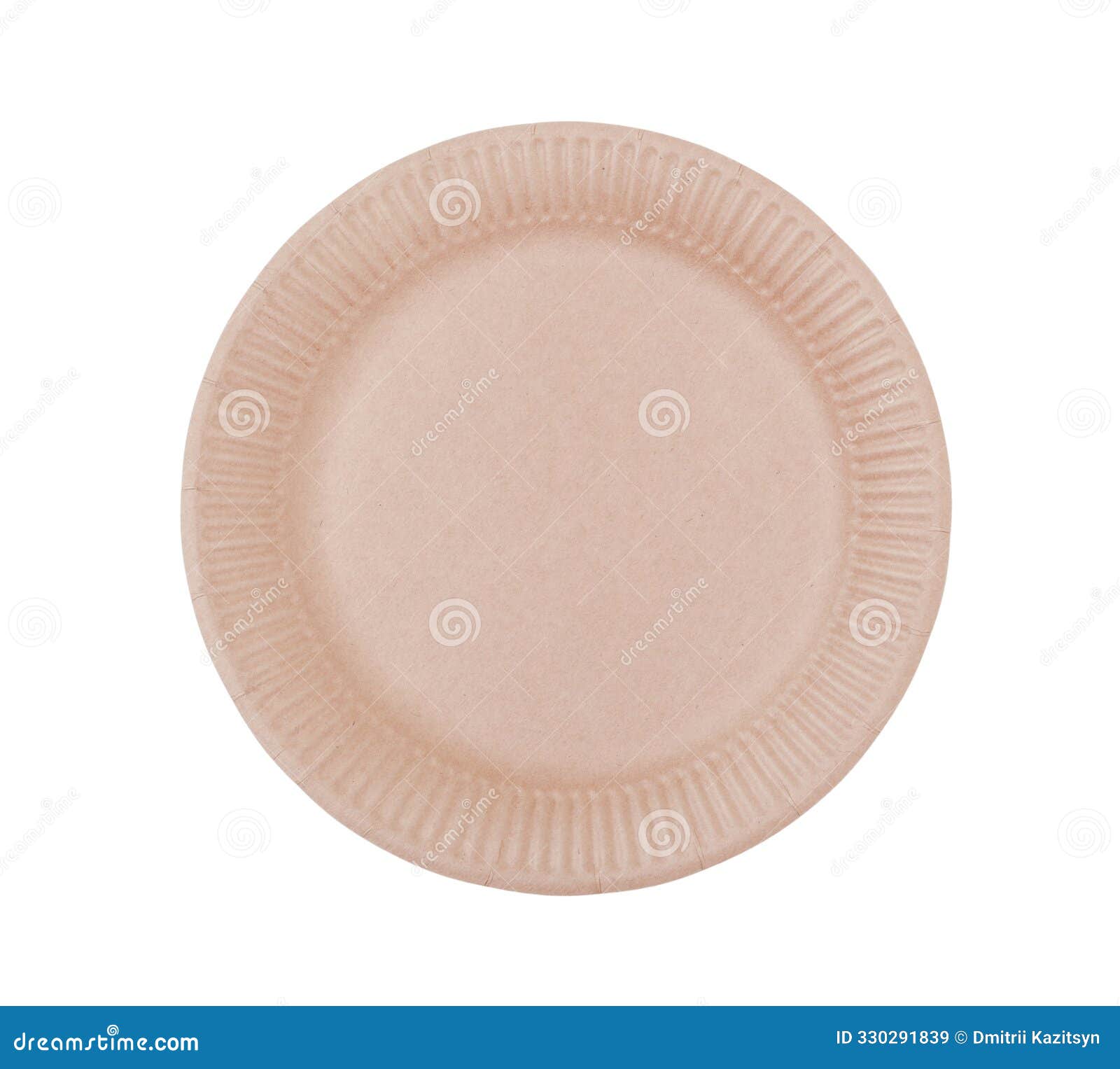 Disposable Cardboard Plate Isolated on White Stock Image - Image of ...