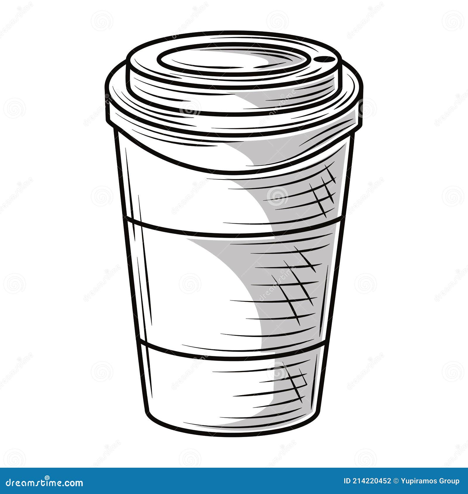 Disposable coffee cup stock vector. Illustration of beverage - 214220452