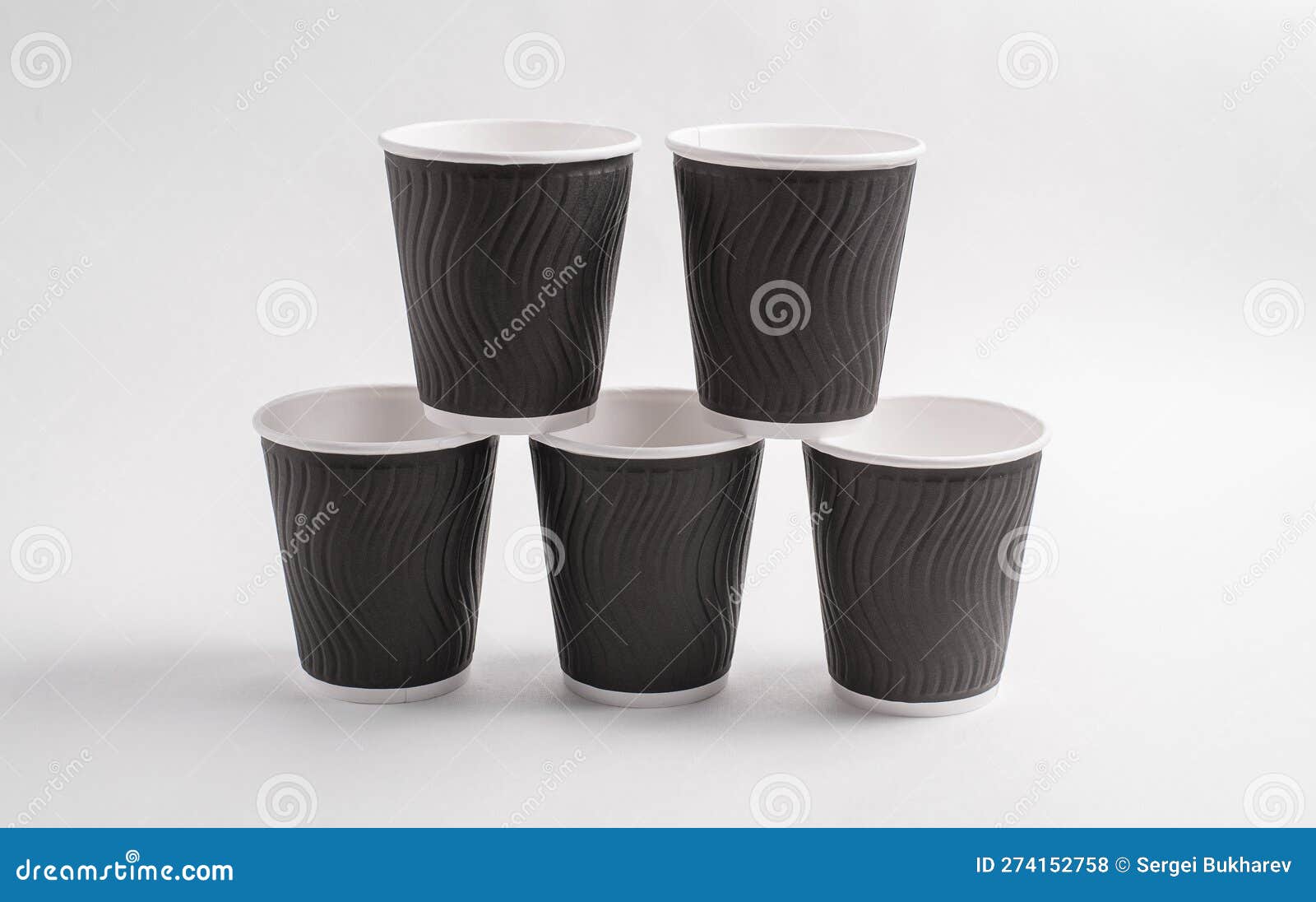 Disposable Coffee Cups from Paper Stock Photo - Image of milk, design ...