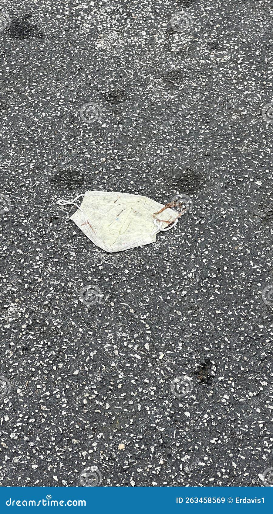 Disposable Covid -19 Mask Thrown on the Ground. Stock Image - Image of ...