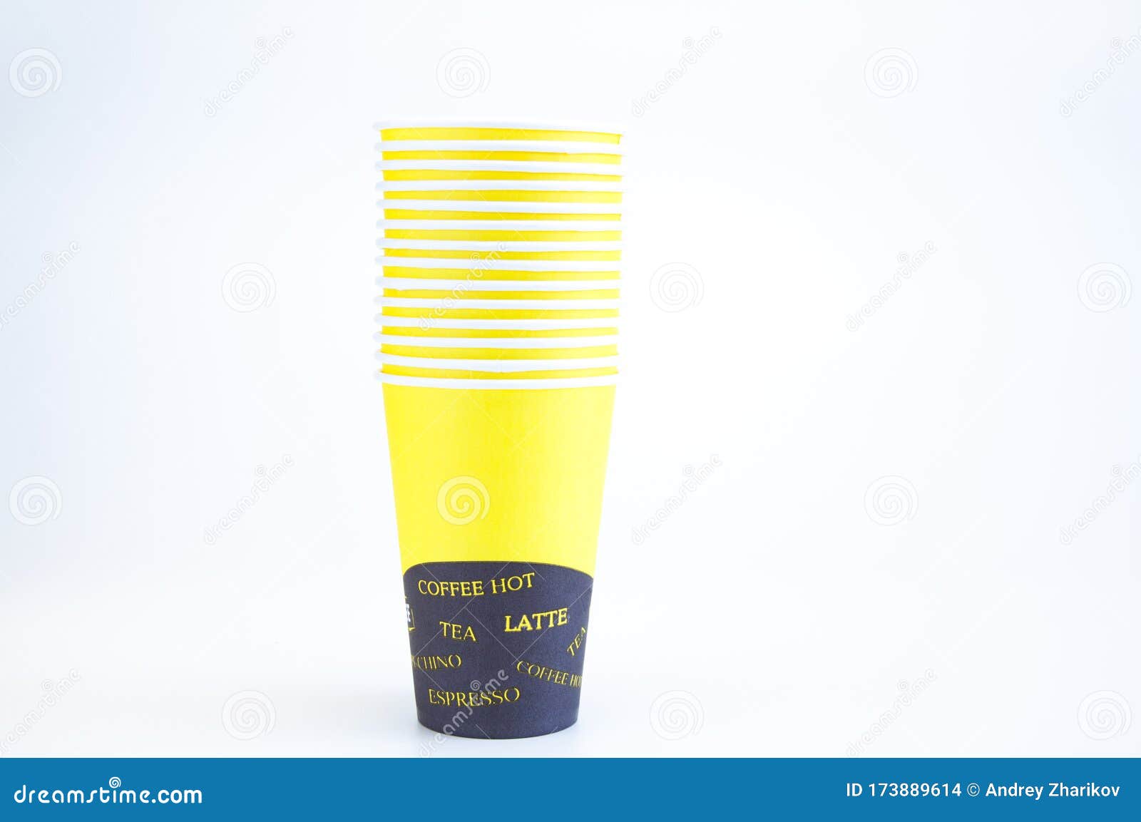 Disposable Cup. a Stack of Paper Cups. on White Background Stock Photo ...