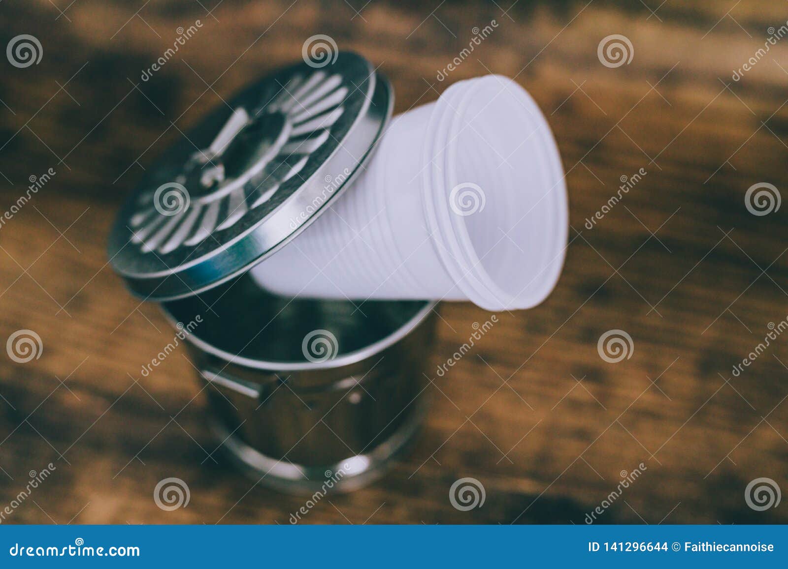 Disposable Cups and Garbage Bin Concept of Reducing Single-use Plastic ...