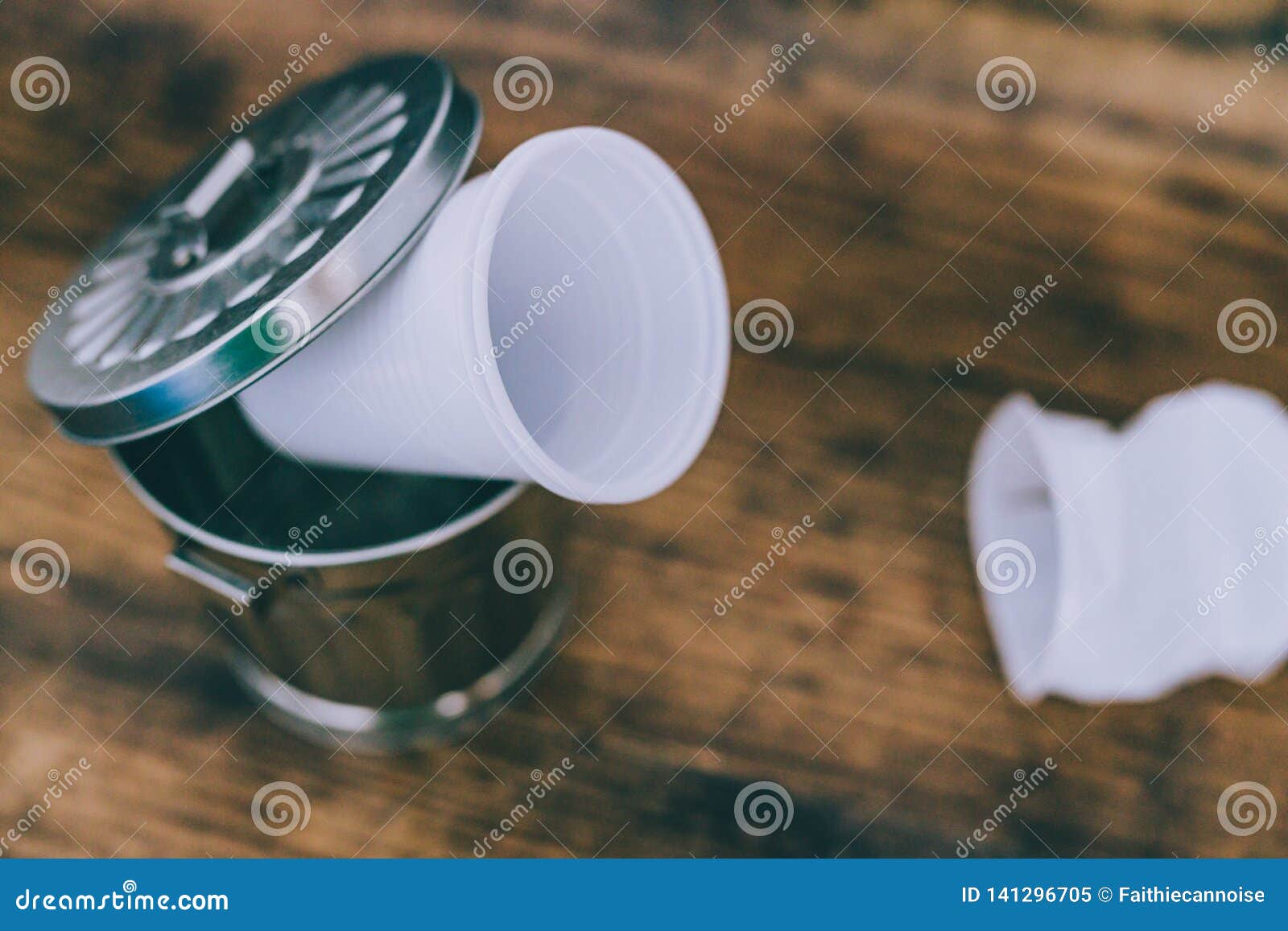 Disposable Cups and Garbage Bin Concept of Reducing Single-use Plastic ...