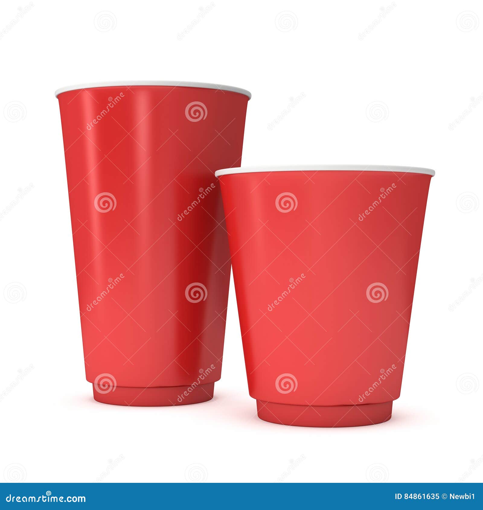 Disposable Drink Cups. Red Paper Mug Stock Illustration - Illustration ...