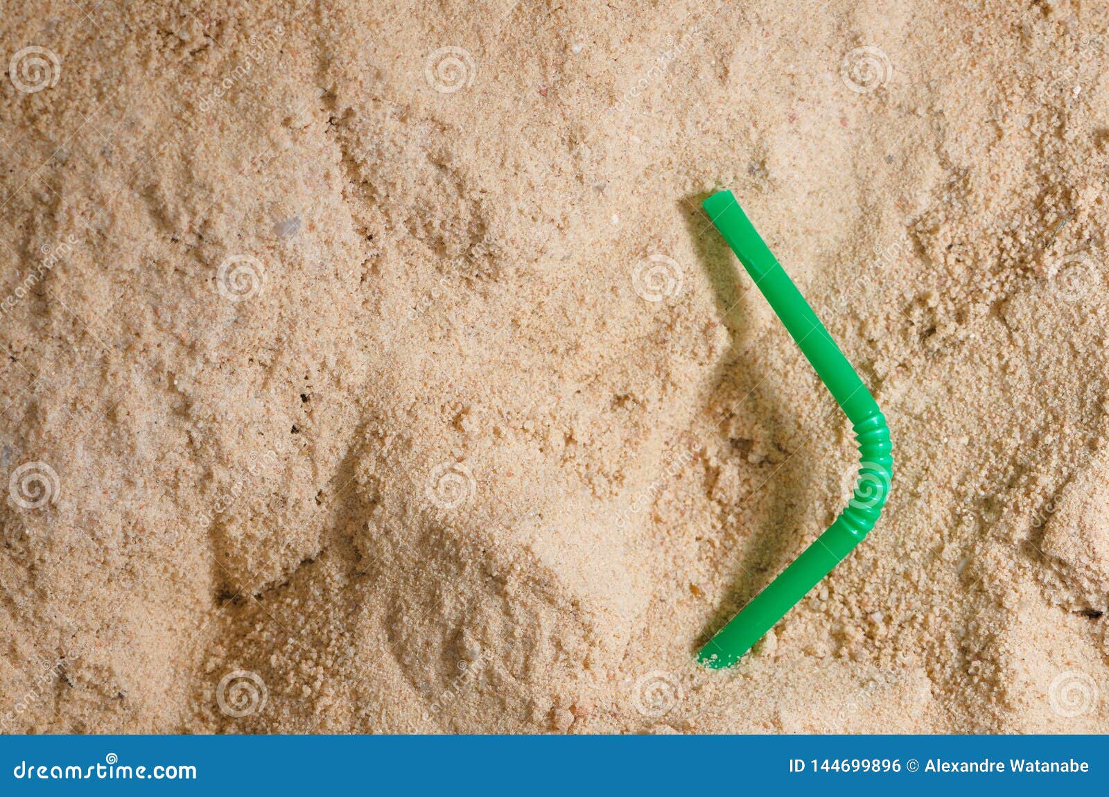 Disposable Drinking Plastic Straw on Sand Background Stock Photo ...