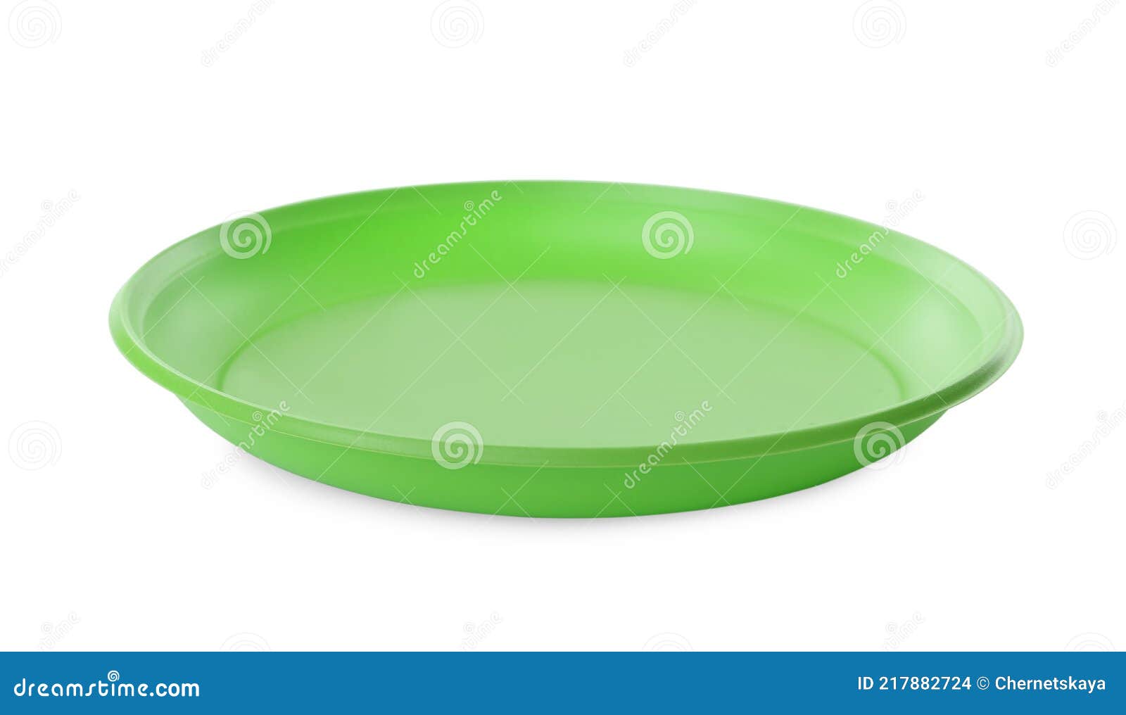 Disposable Green Plastic Plate Isolated on White Stock Photo - Image of ...