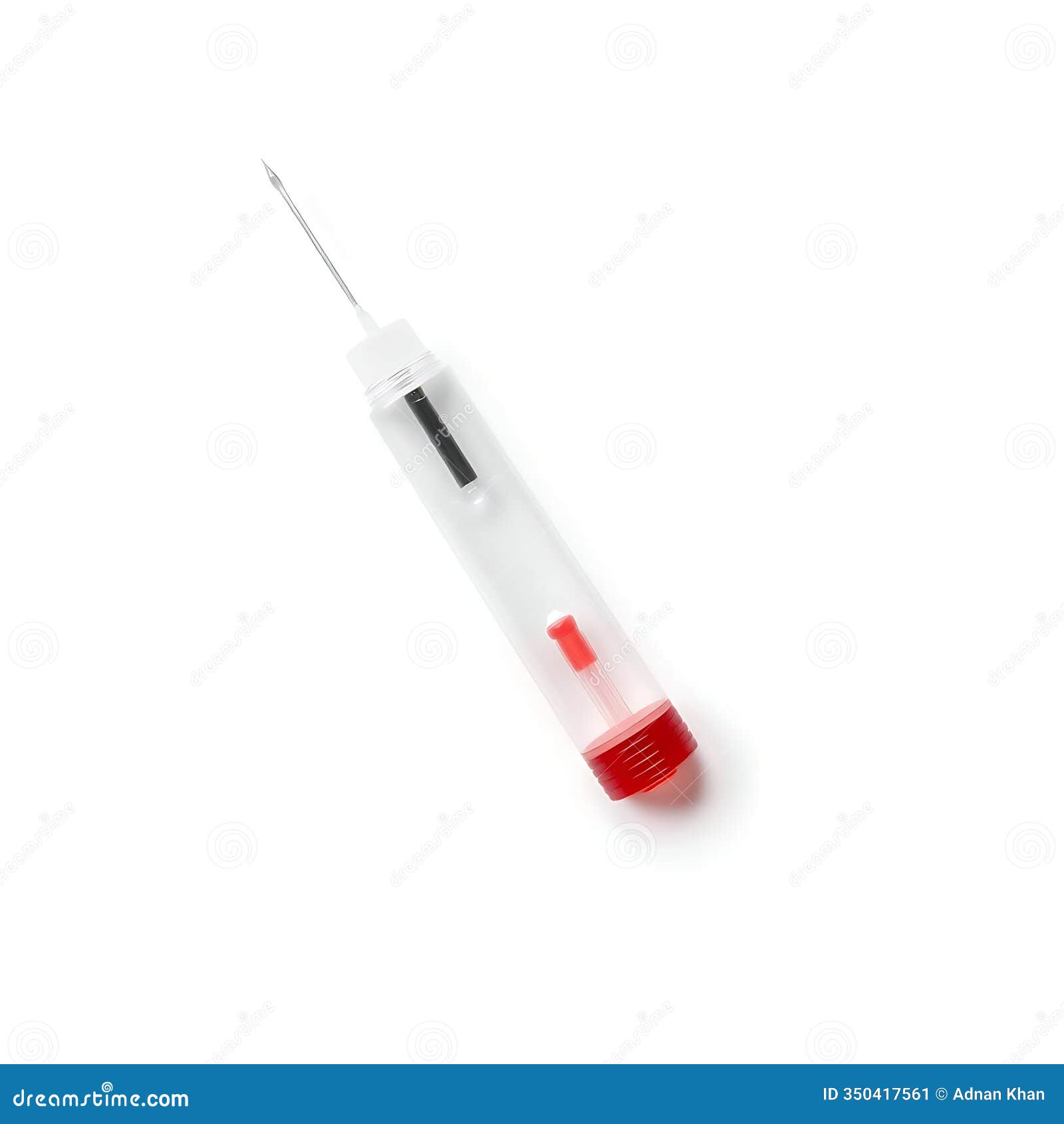 A Disposable Lancet Device for Blood Sampling, Lying Flat on a White ...