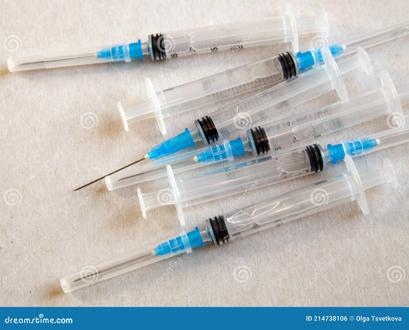 Disposable Medical Syringes are on Table Stock Photo - Image of ncov ...