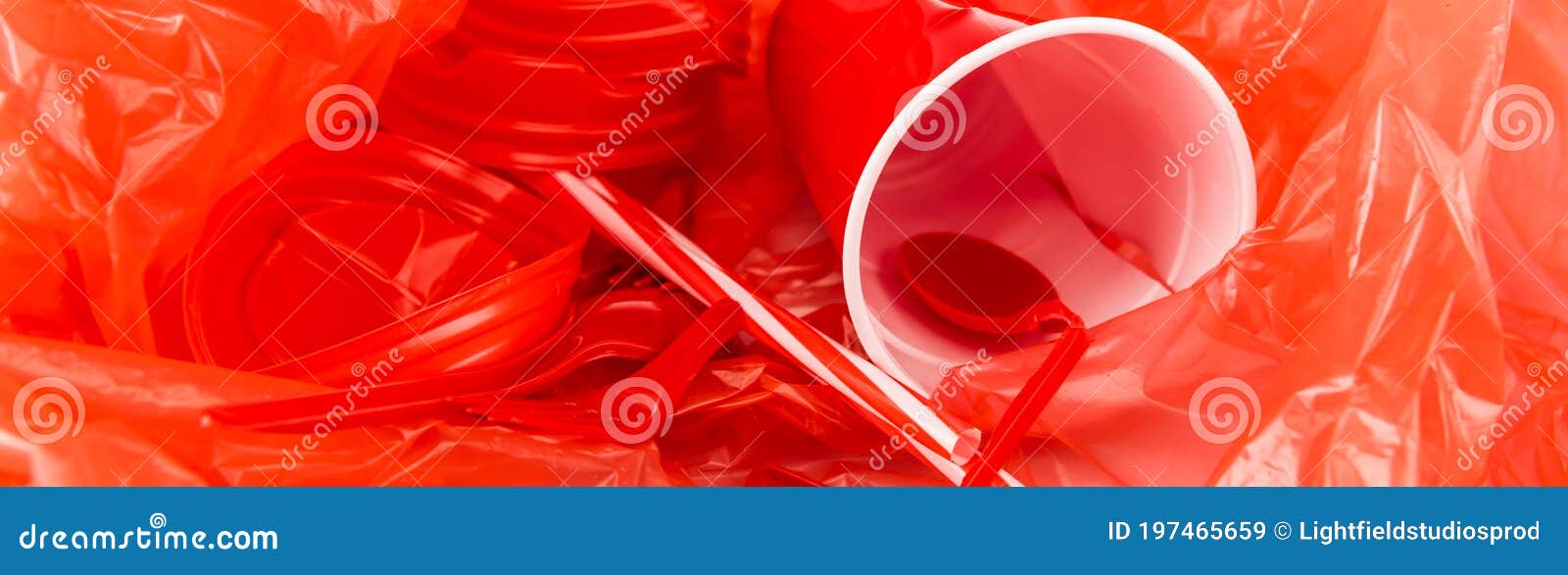 Red Disposable Objects On Plastic Crumpled Royalty-Free Stock Photo ...