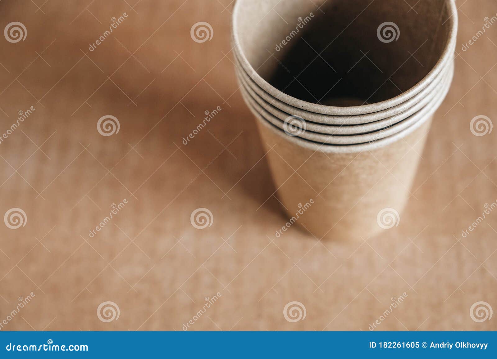 Disposable Paper Cups on Kraft Paper Background. Eco Friendly ...