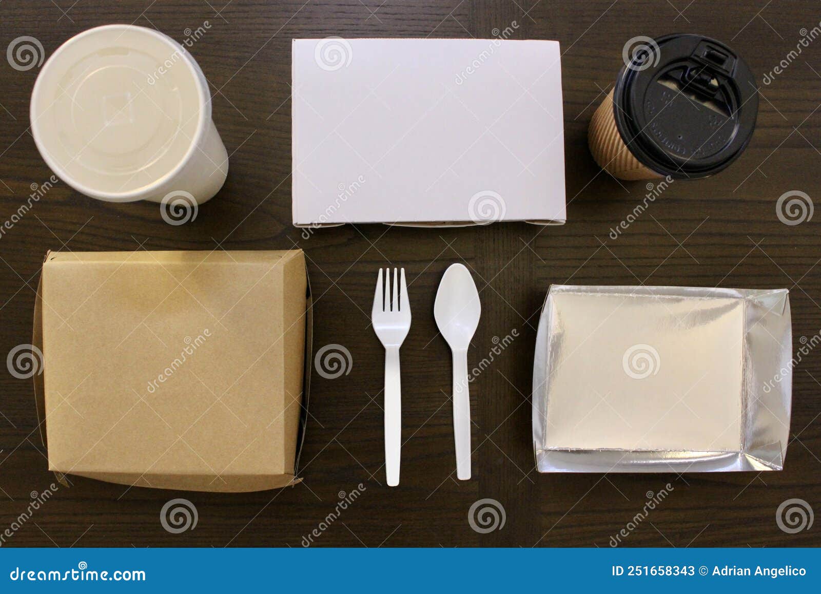Disposable Paper Food Packaging Stock Image - Image of cutlery ...