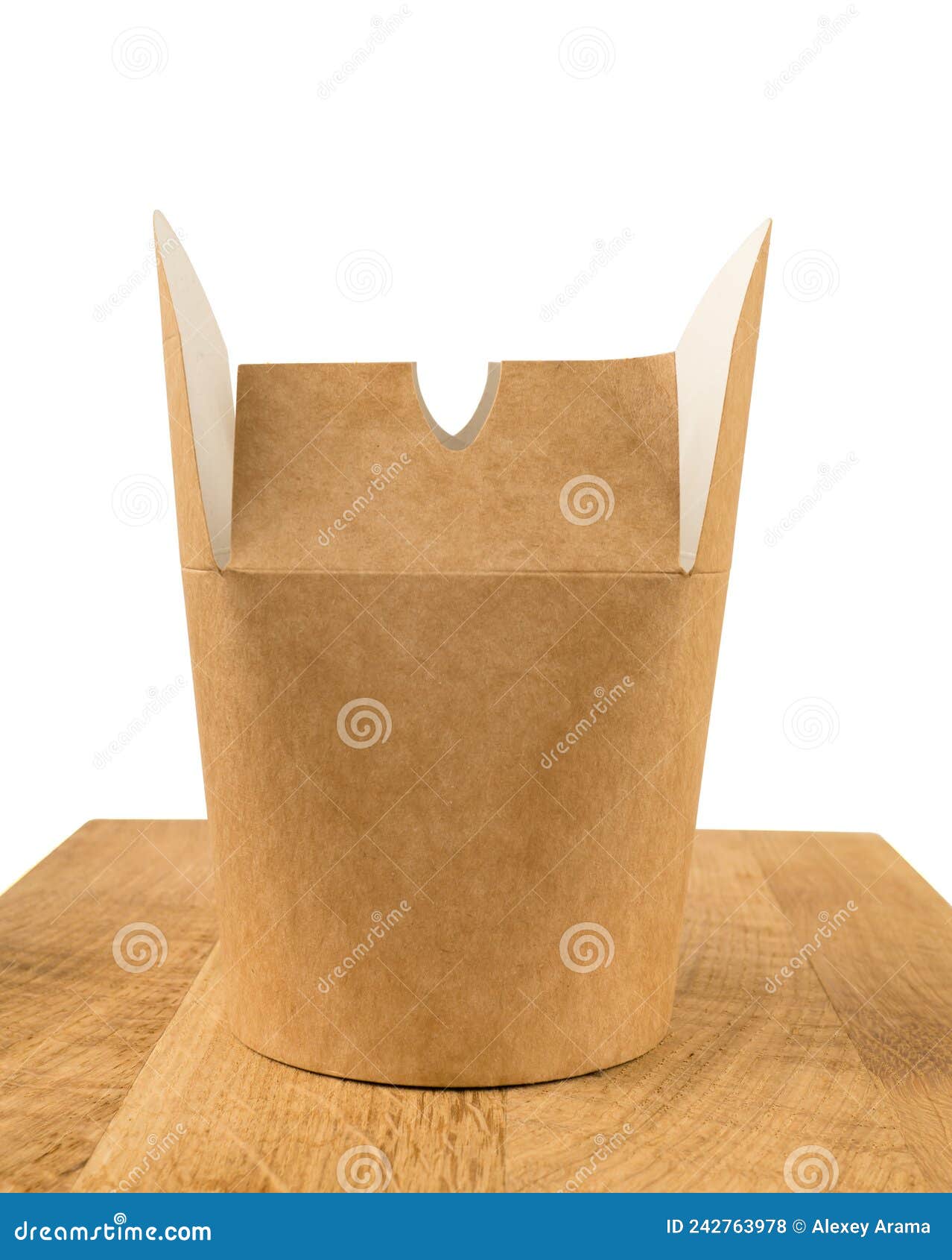 Disposable Paper Packaging for Food, Isolated on White Background Stock ...